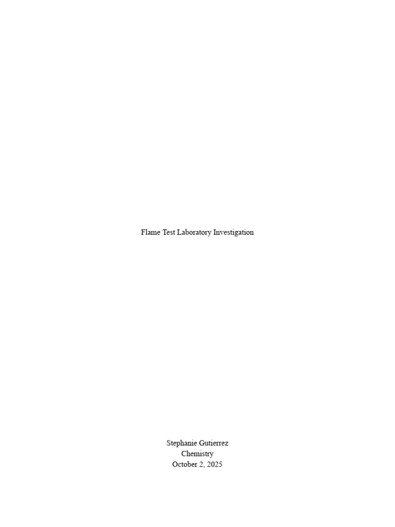 Gutierrez Stephanie Flame Test Lab Report | PDF | Energy Level ...