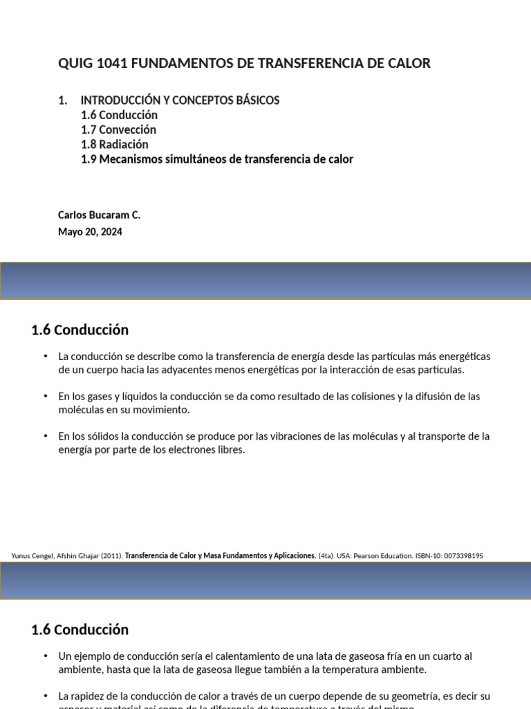 Transferencia de Calor - 1.6-1.9 Conducción, Convección, Radiación y ...
