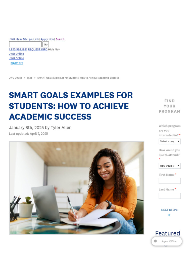 SMART Goals Examples For Students - JWU Online | PDF | Goal | Goal Setting