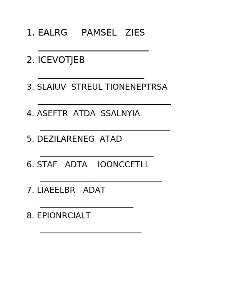 Activity. Arrange Letters | PDF