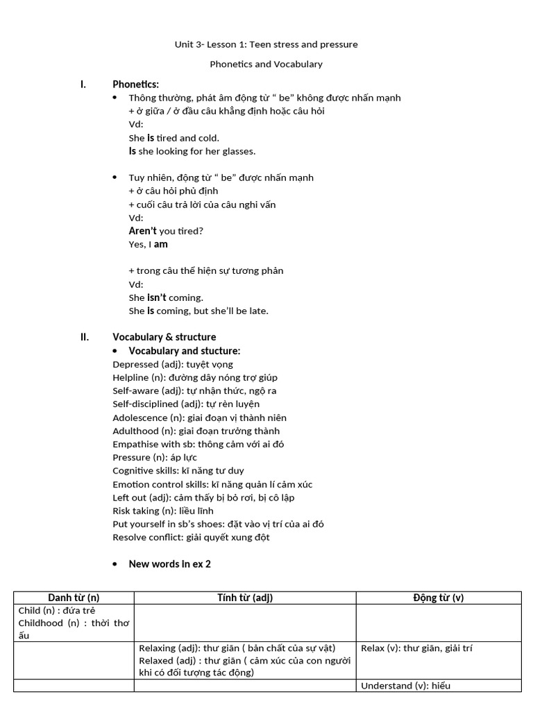 Grade 9 - Unit 3 - Lesson 1 - File Ghi Bài | PDF