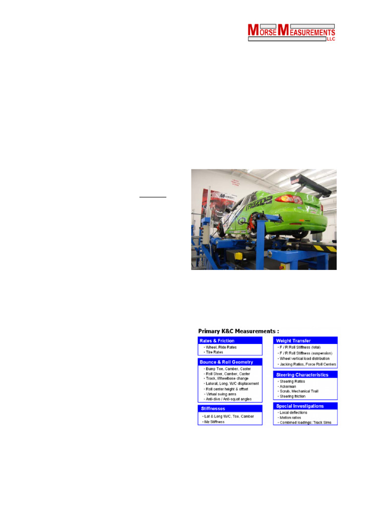 K&C Testing Overview and Results | PDF | Tire | Force