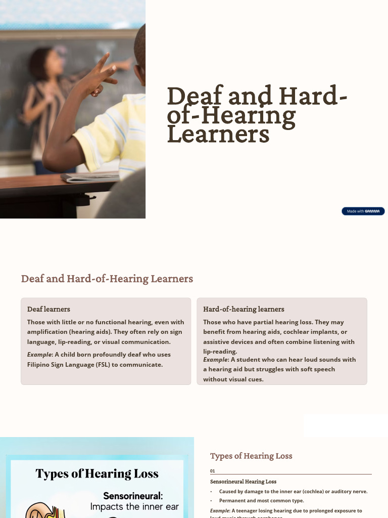 Understanding Deaf and Hard-of-Hearing Learners | PDF | Hearing Loss | Ear
