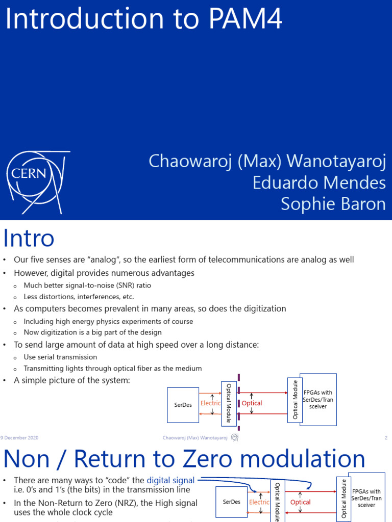 Introduction To PAM4 - Dec2020 Seminar | PDF | Fiber Optic ...