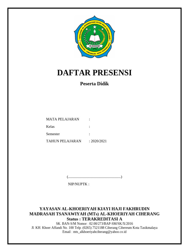 Cover Absensi | PDF