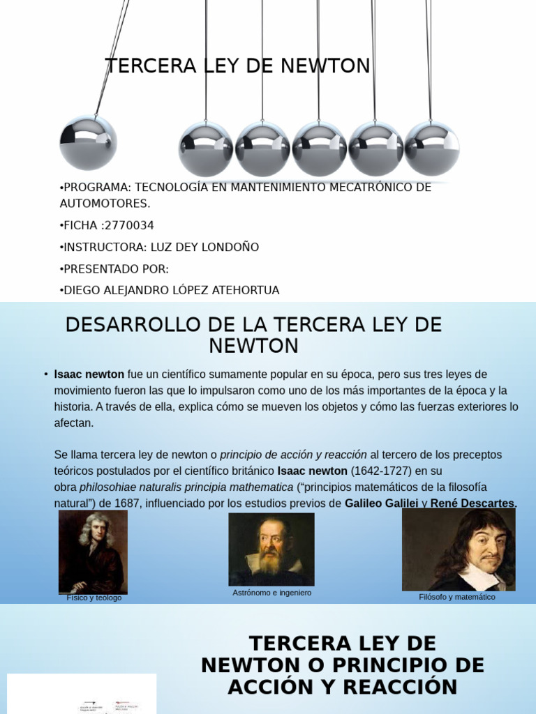 Exposicion Tercera Ley de Newton Danian Alejo | PDF | Fuerza | Las ...