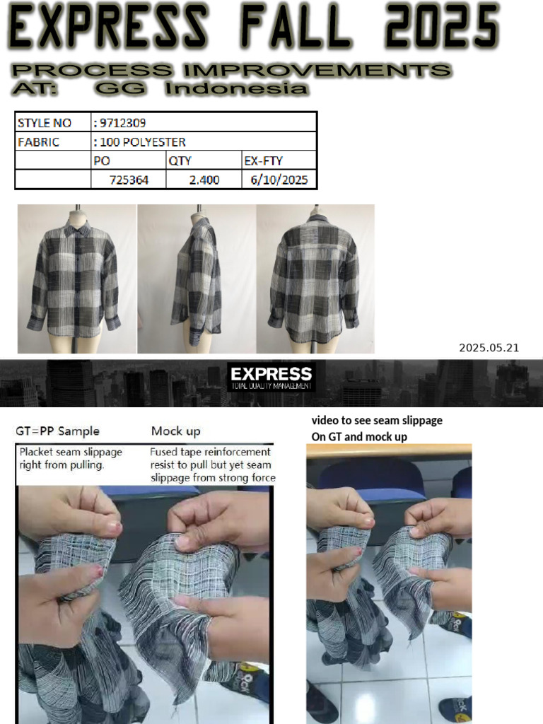 Seam Slippage Improvement Measure 20250521 NEW | PDF