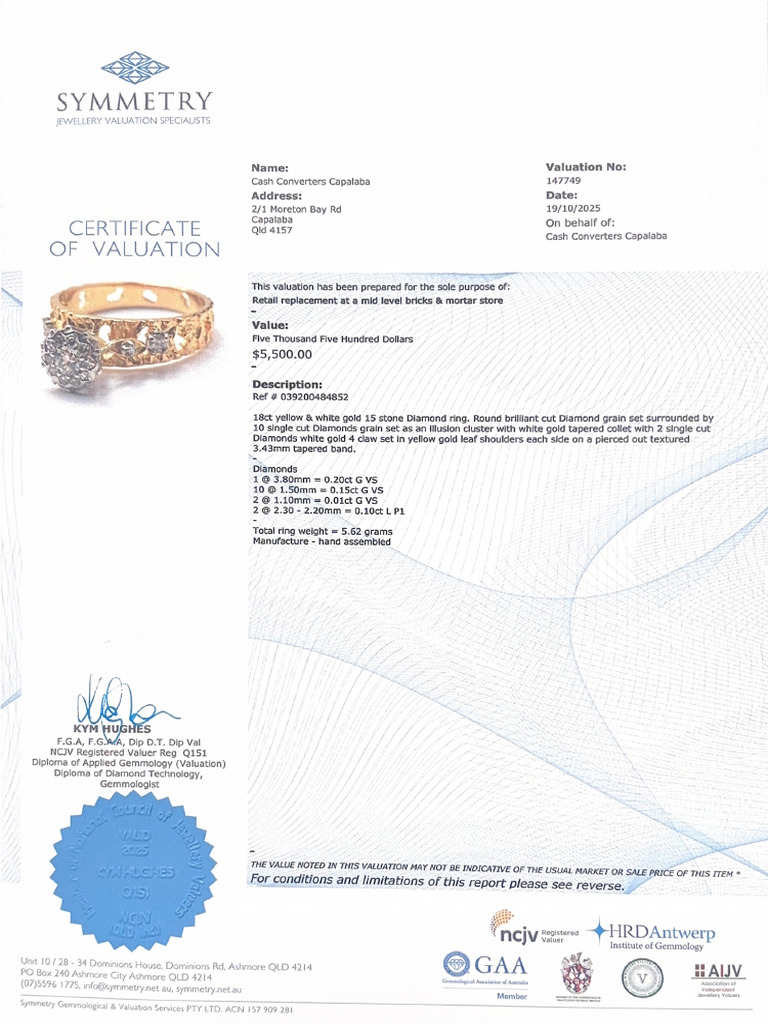 Clean Valuation Certificate 039200484852 | PDF