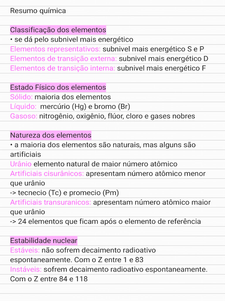 Resumo Quimica | PDF