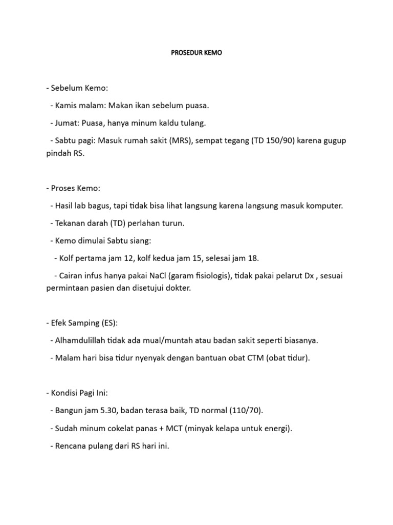 Prosedur Kemo (PDF - Io) | PDF