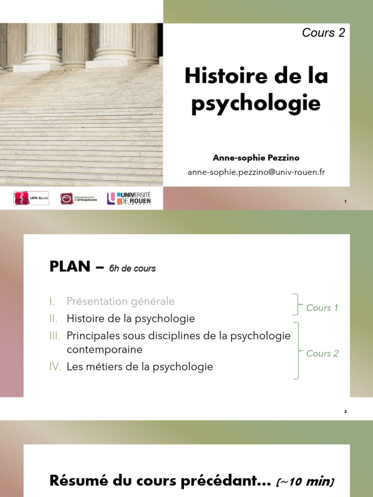 Histoire et disciplines de la psychologie | PDF | Psychologie ...