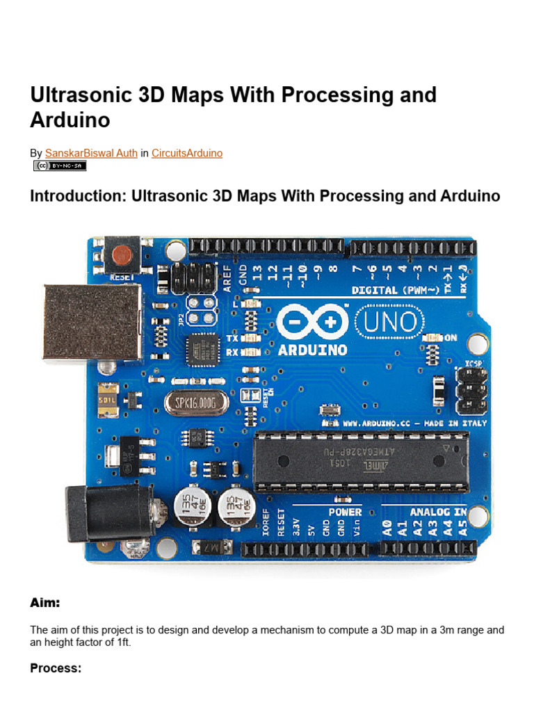 Bản Đồ 3D Siêu Âm Với Xử Lý Và Arduino_ 7 Bước - Hướng Dẫn | PDF
