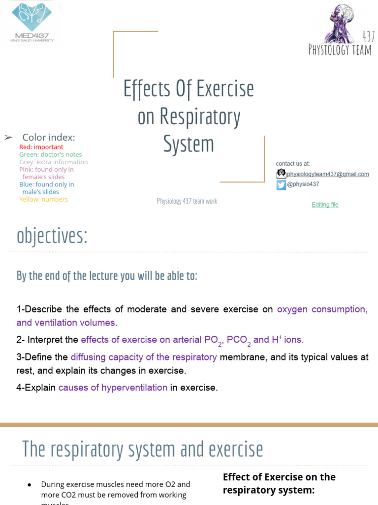 9 - Effects of Exercise On Respiratory System | PDF | Respiratory ...