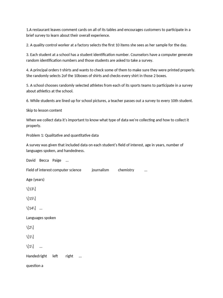 Survey Sampling Methods Explained | PDF | Sampling (Statistics ...