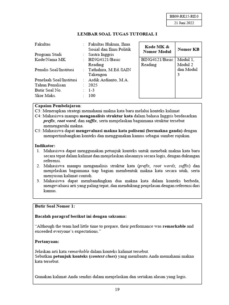 Tutorial Assignment 1 | PDF