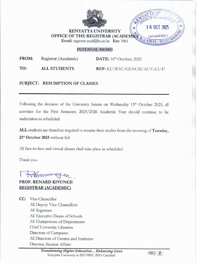 Resumption of Classes | PDF