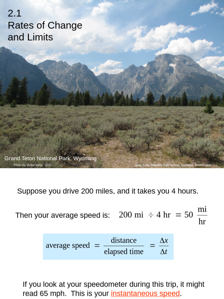 Rates of Change and Limits Explained | PDF | Speed | Function (Mathematics)