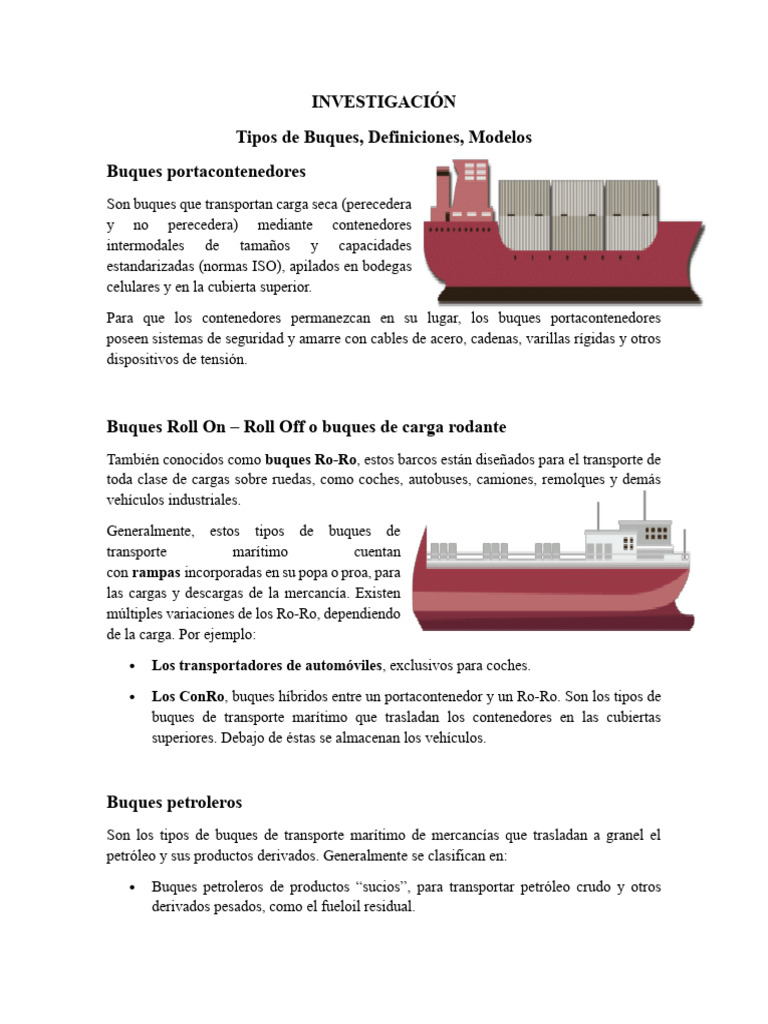 Investigación Tipos de Buques | PDF