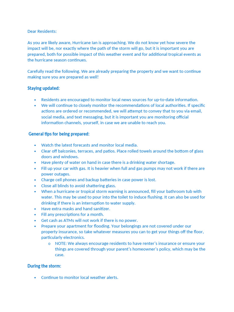 Hurricane Ian Preparedness Guide | PDF | Tropical Cyclones | Storms