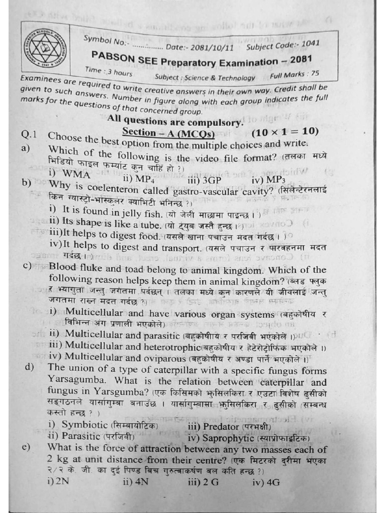 Pre Test Pabson | PDF