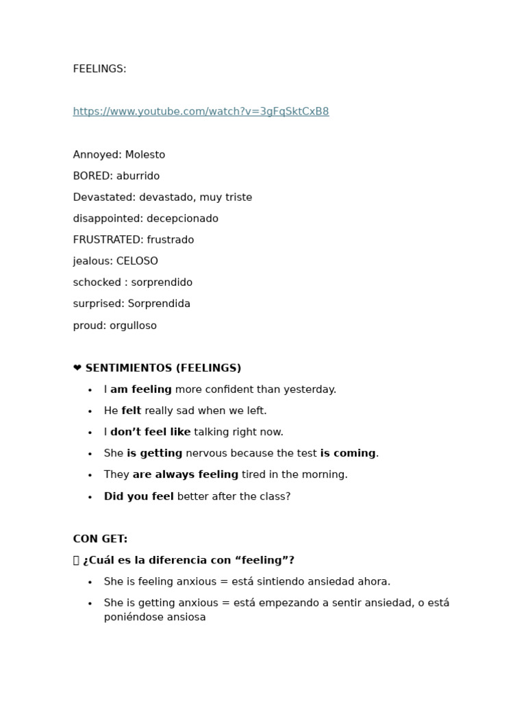 Expresiones de Sentimientos y Opiniones | PDF