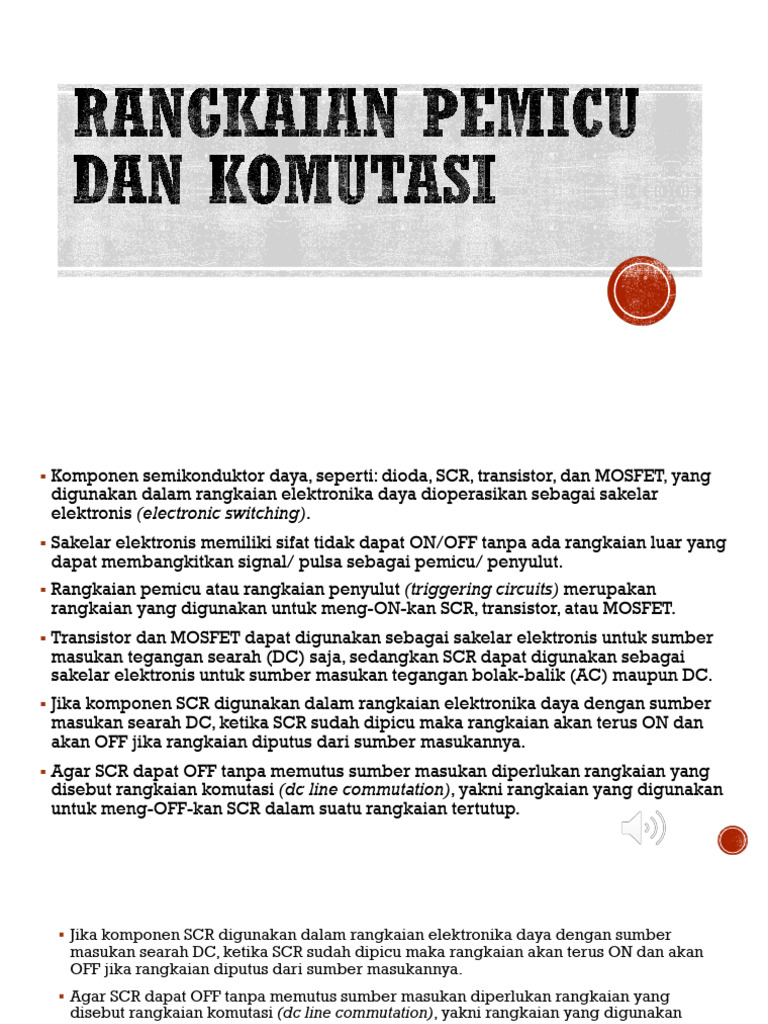 Rangkaian Pemicu dan Komutasi SCR | PDF