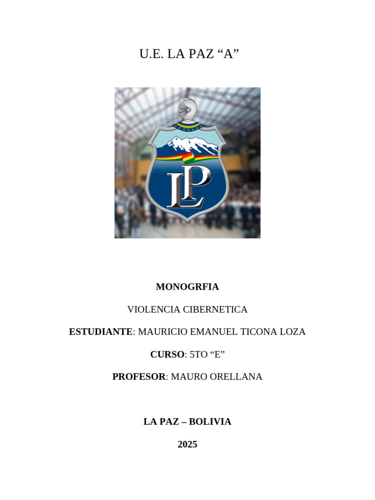 Monografia Ciber Bulling Mauricio Emanuel Ticona Loza | PDF | Violencia ...