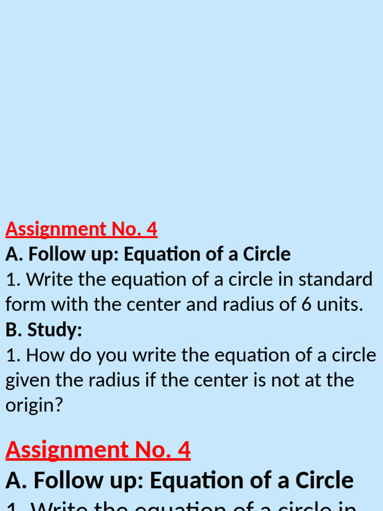Lec5 - Equation of A Circle (Center - Radius Form When The Center Is ...