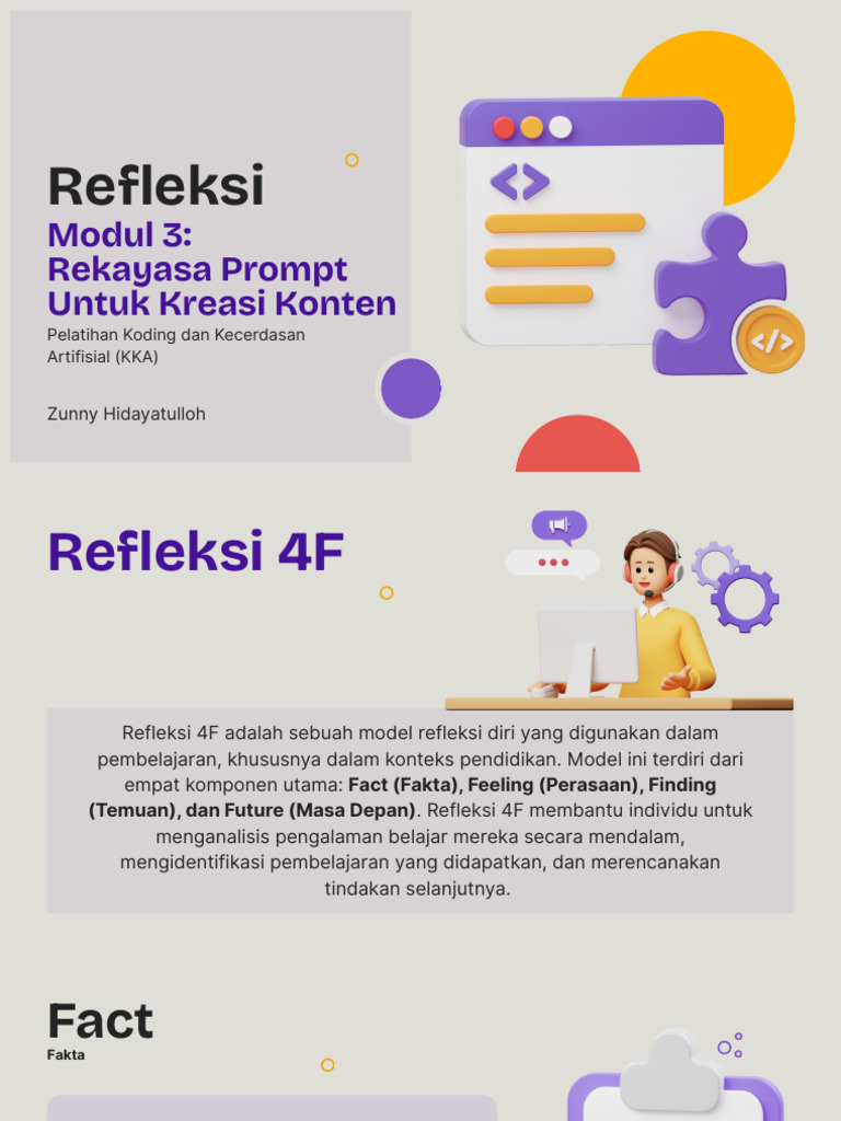 Refleksi 4F: Pembelajaran Koding AI | PDF