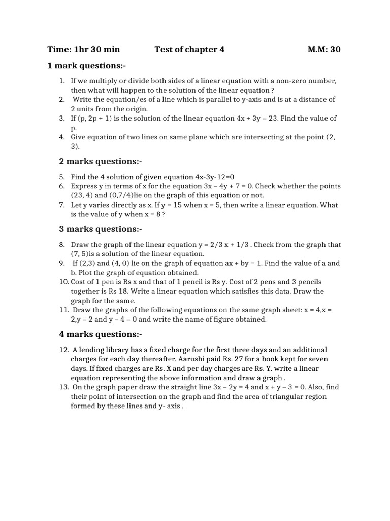 Test of Chapter 4 Grade 9 | PDF
