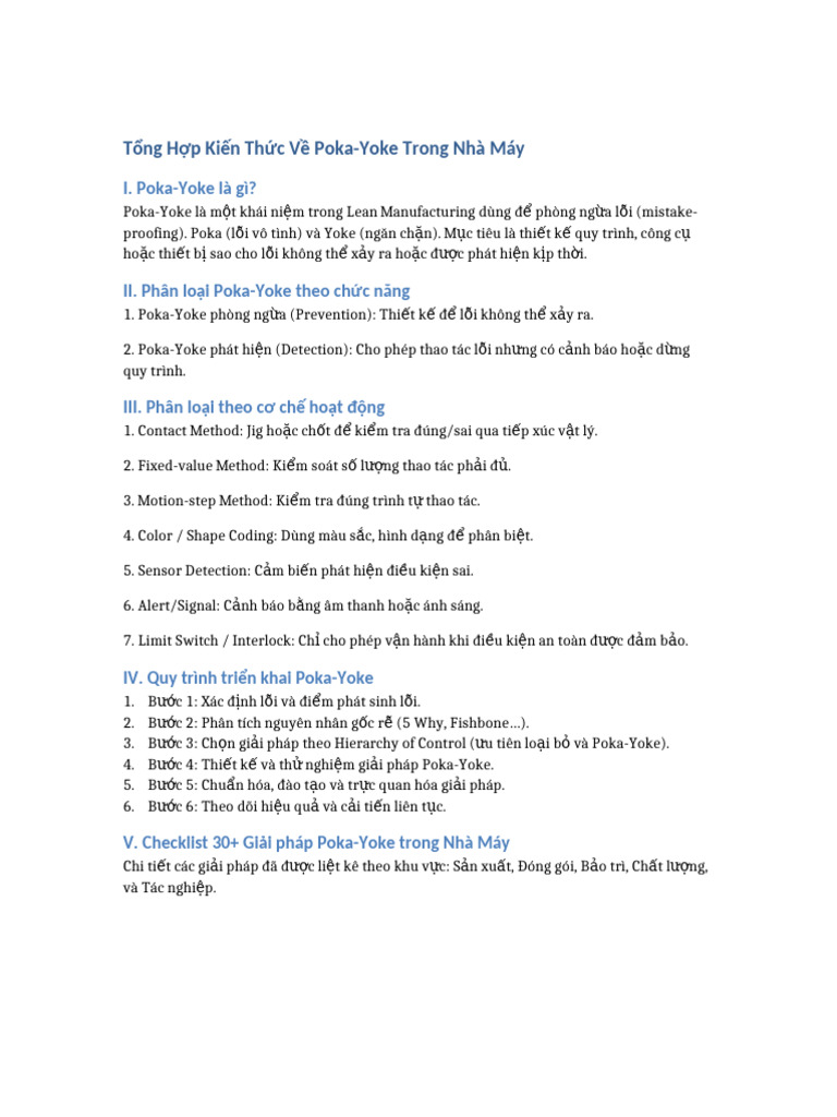 Poka Yoke Tong Hop | PDF