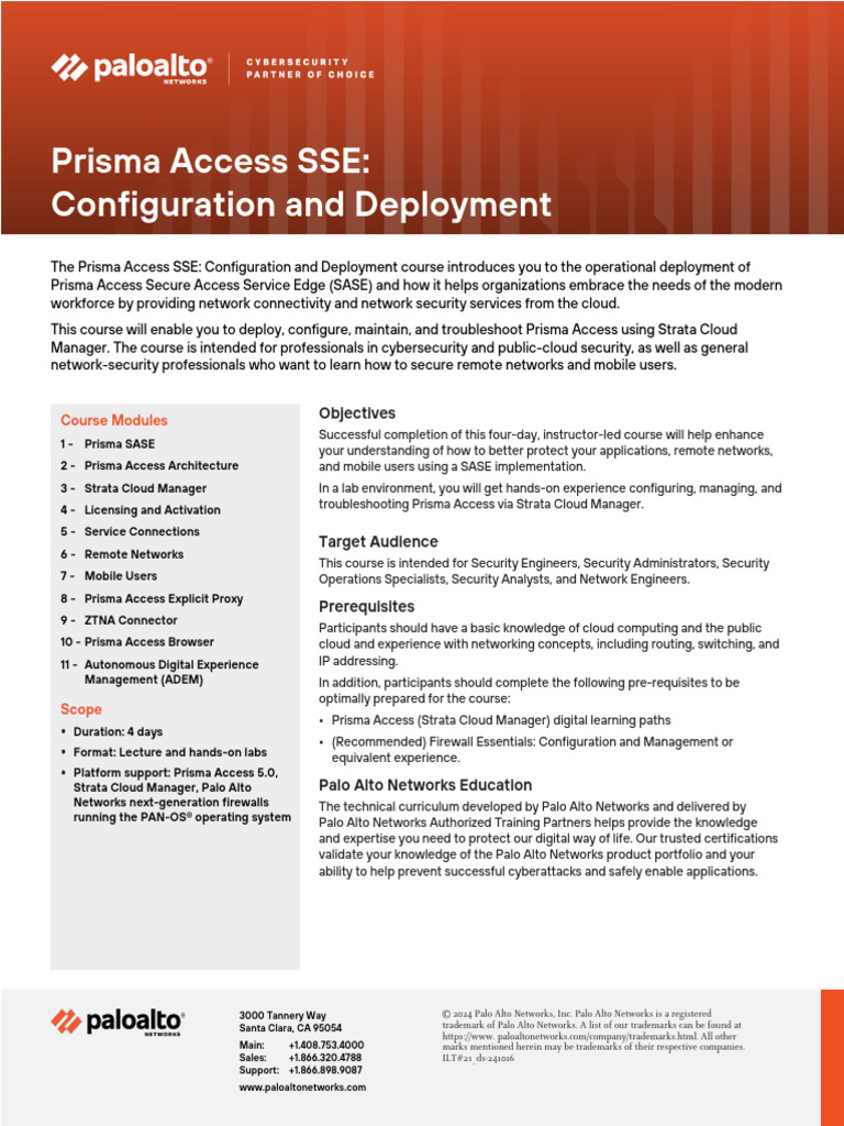 Prisma Access SSE Course Overview | PDF | Computer Network | Cloud ...