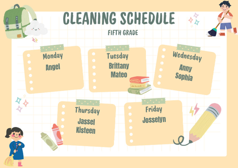 Copia de Green and Yellow Illustrative High School Class Schedule | PDF
