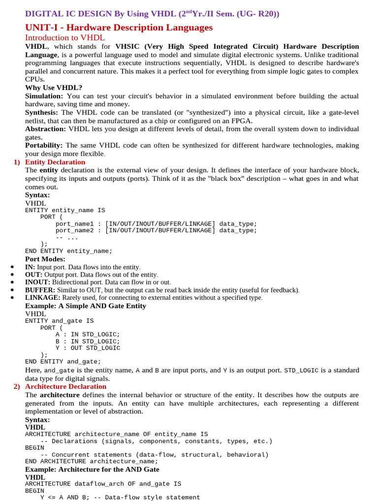 Hardware Description Languages | PDF | Vhdl | Hardware Description Language