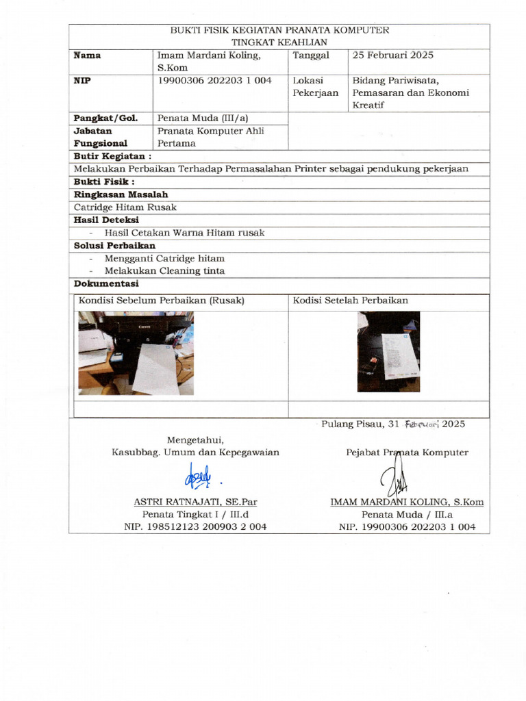 Layanan Perbaikan Printer Februari | PDF