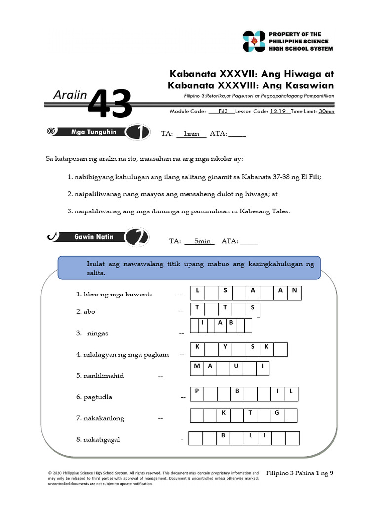 Aralin 43-Kabanata 37 at 38 | PDF