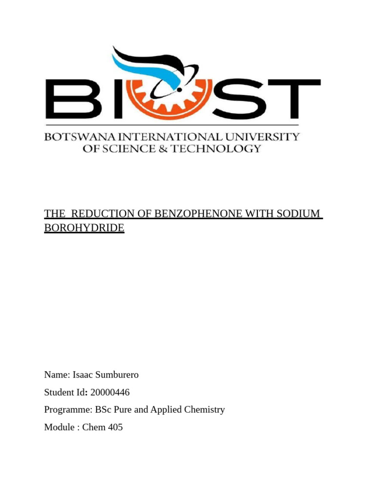 Sodium Borohydride Reduction of Benzophenone | PDF | Thin Layer ...