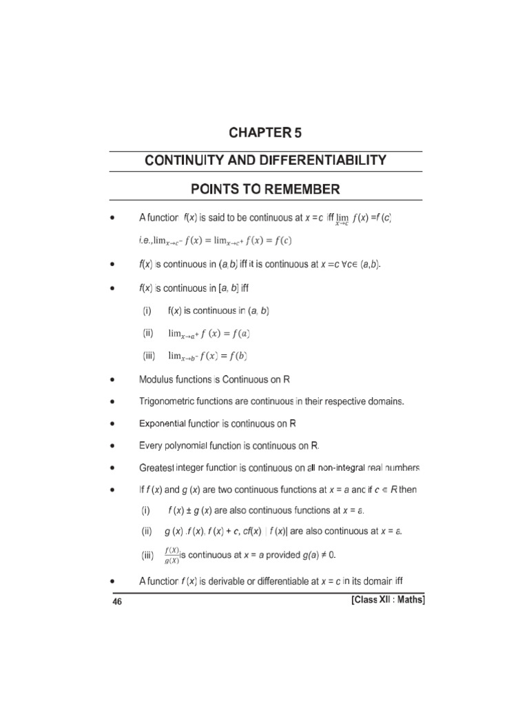 12th Chapter-5 Continuity and Differentiability Worksheet | PDF | Chess Theory | Chess