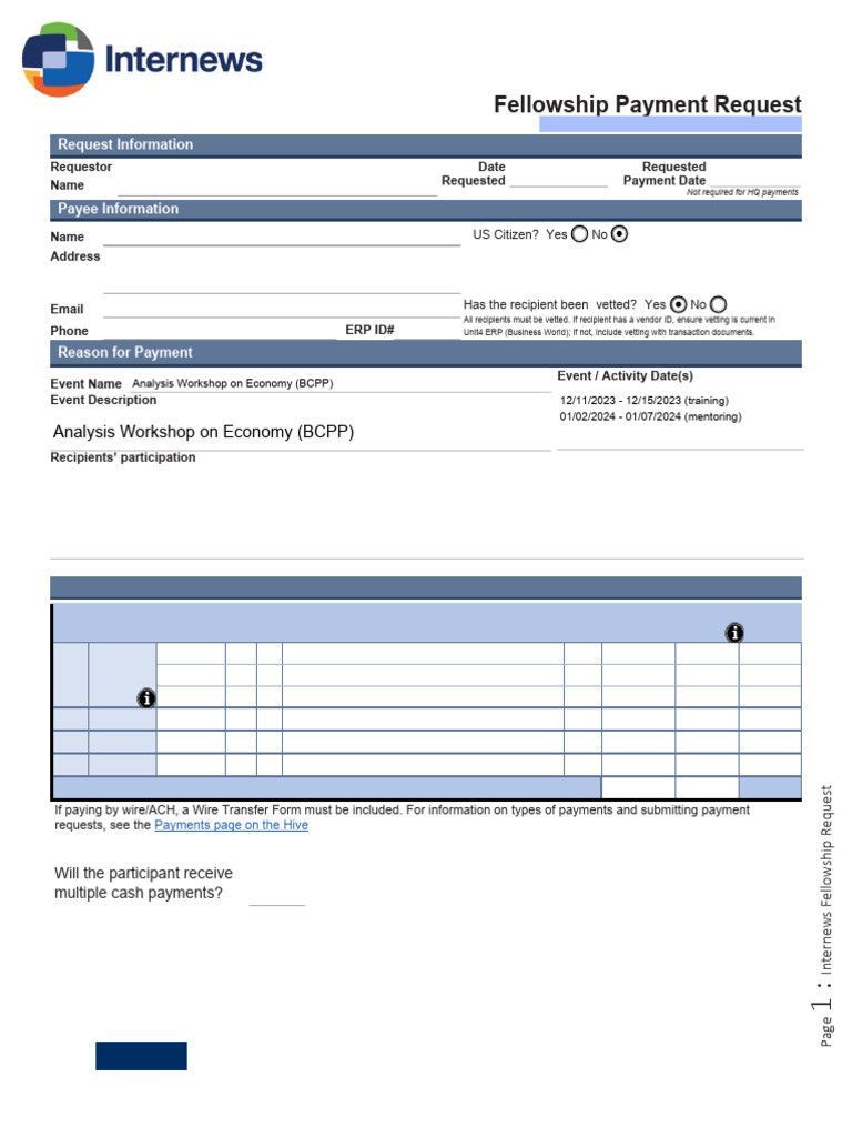 Fellowship Request Form BCPP Chit Ei Hlaing | PDF | Indemnity | Payments