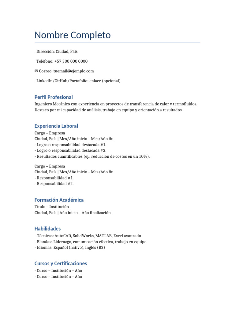 Formato CV | PDF