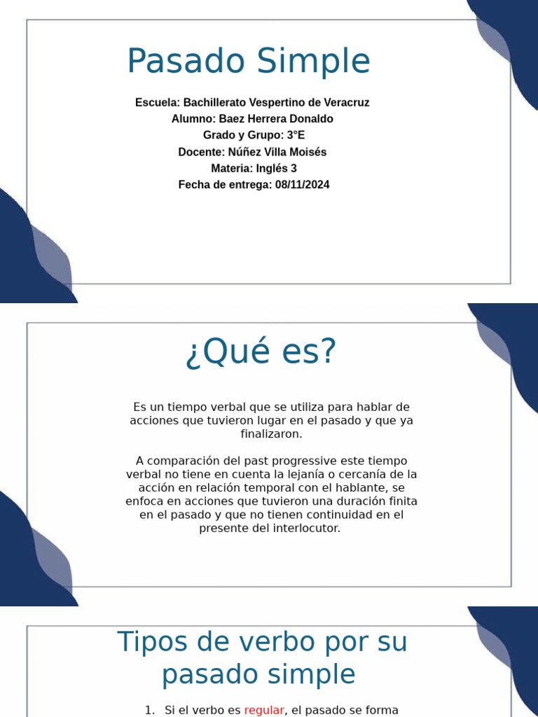 Pasado Simple | PDF | Verbo | Familias de idiomas