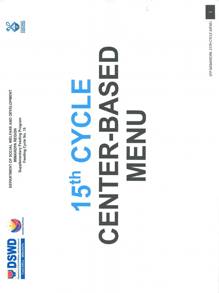 Menu SFP 15th Cycle Center Based Menu | PDF