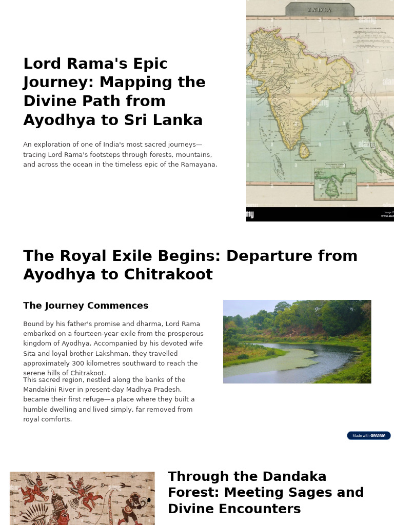 Rama's Journey: Ayodhya to Lanka Map | PDF | Sita | Rama