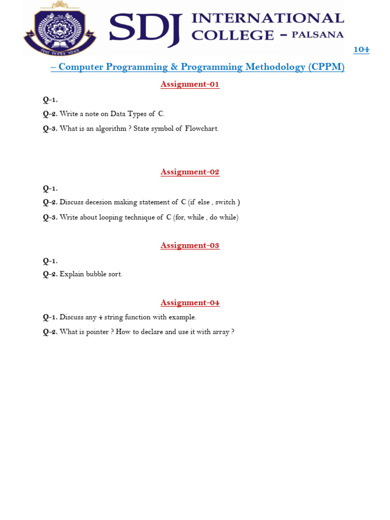 C Programming Assignments Overview | PDF