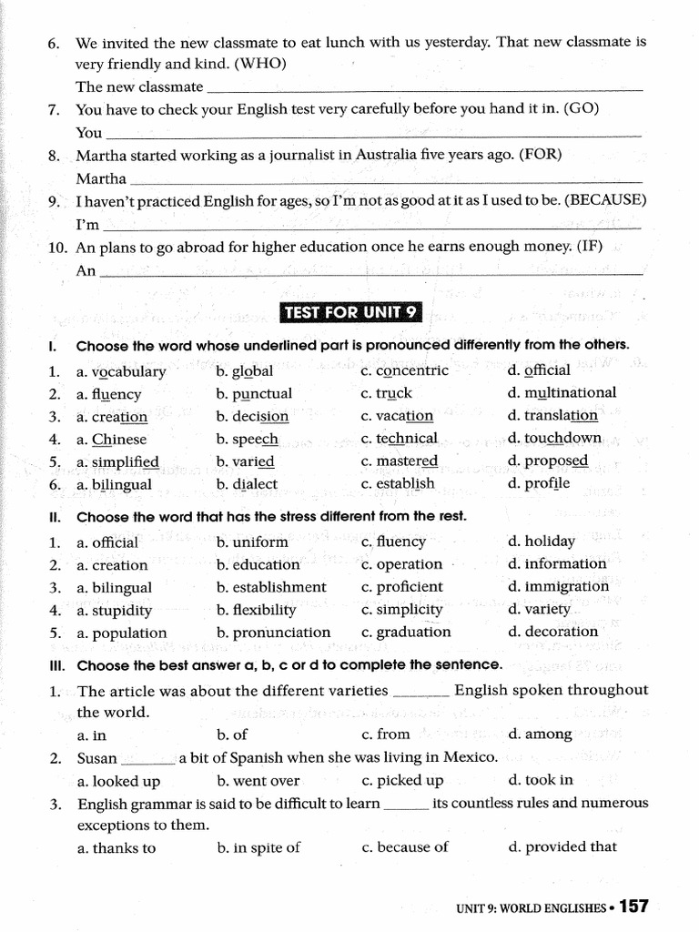 Test Unit 9 | PDF