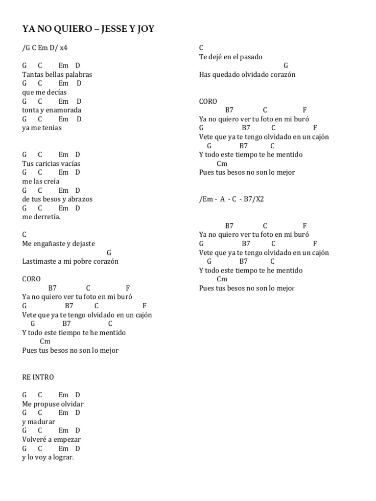 Ya No Quiero | PDF