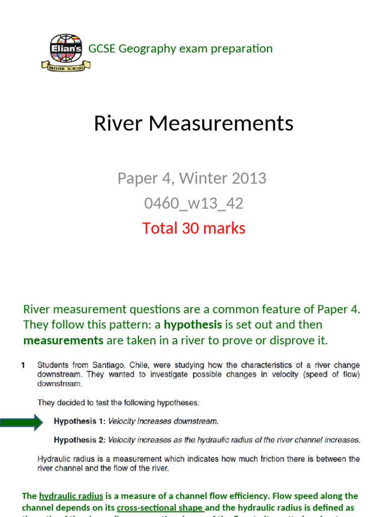 River-Measurements IGCSE Exam Preparation3 | PDF | River | Flow Measurement