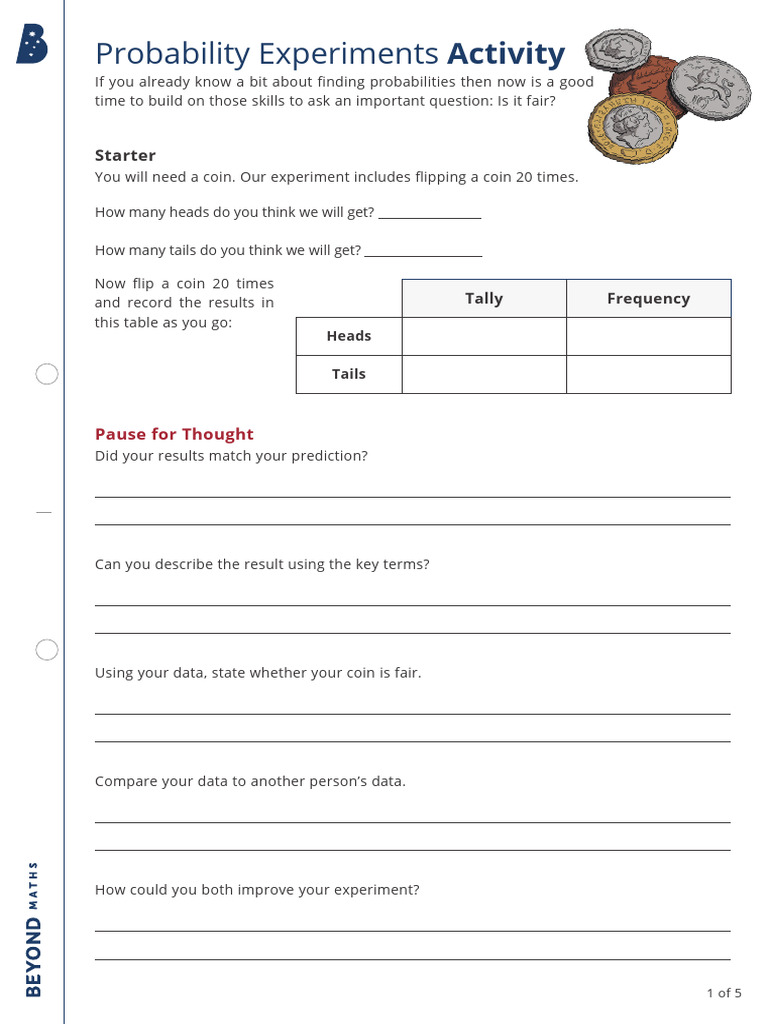 Probability Experiments - Activity | PDF