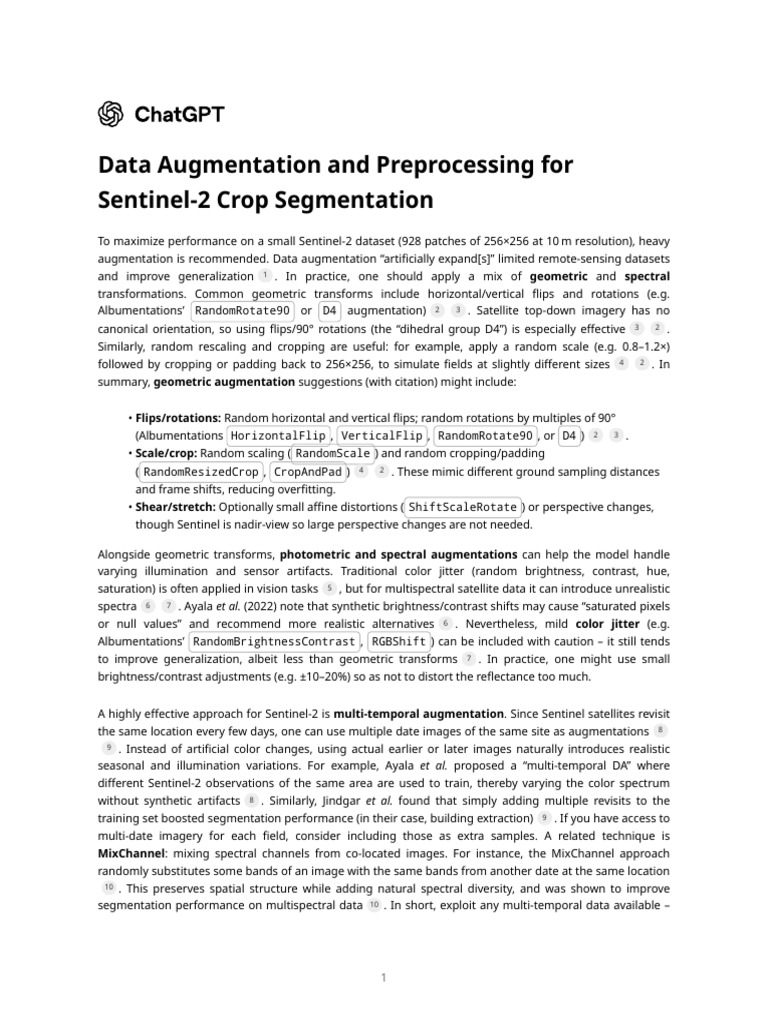 Sentinel-2 Data Augmentation Techniques | PDF | Remote Sensing | Image ...