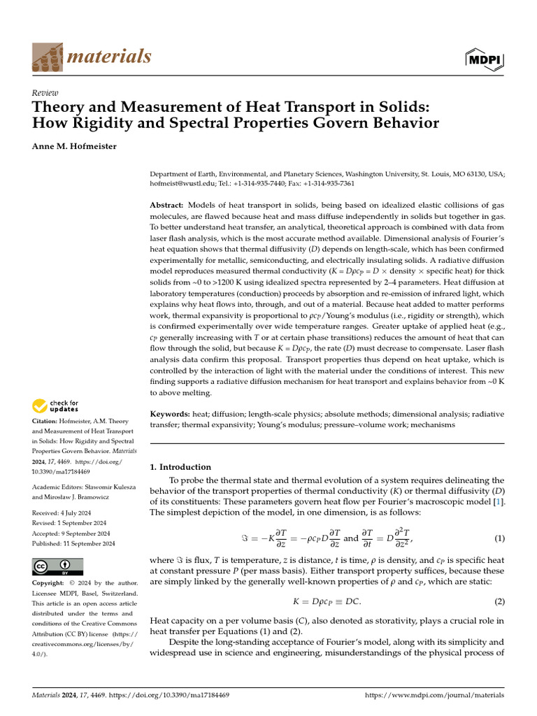 Heat Transport in Solids: Rigidity Effects | PDF | Heat | Heat Transfer